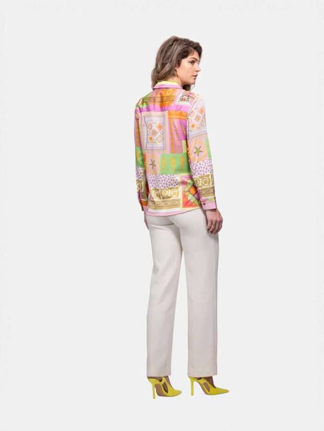 MUCHO GUSTO® Blouse Francis Bay Baroque Ocean print